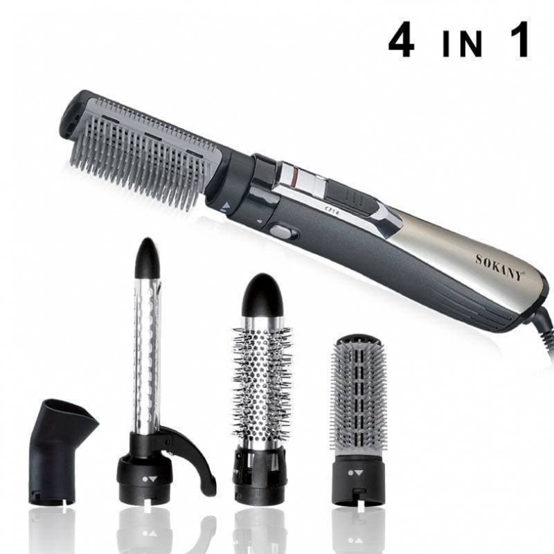 4 in 1 Electric Hair Brush Dryer Curling One-Step Hair Volumizer Straightener Styling Heating ...